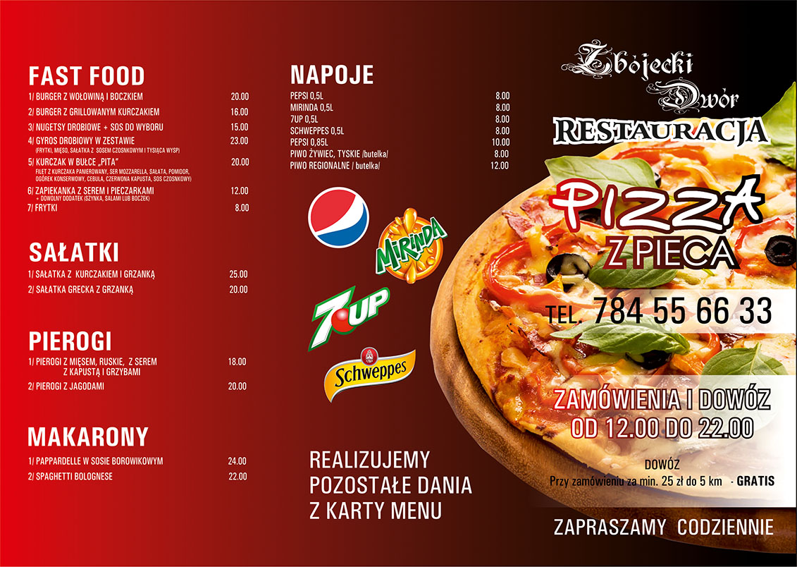 Menu Pizzeria